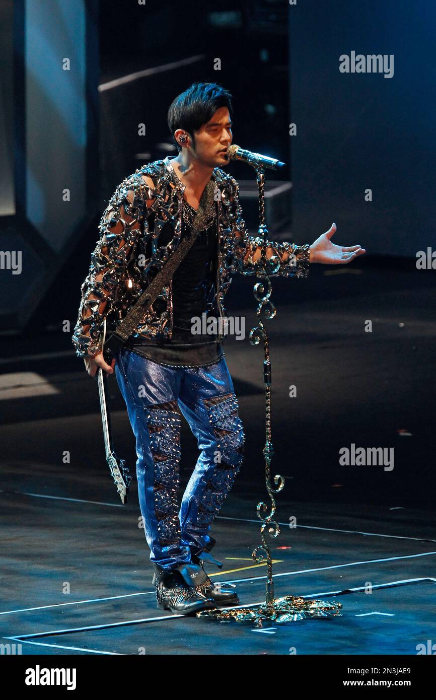 Taiwanese singer Jay Chou performs at a concert in Kuala Lumpur ...