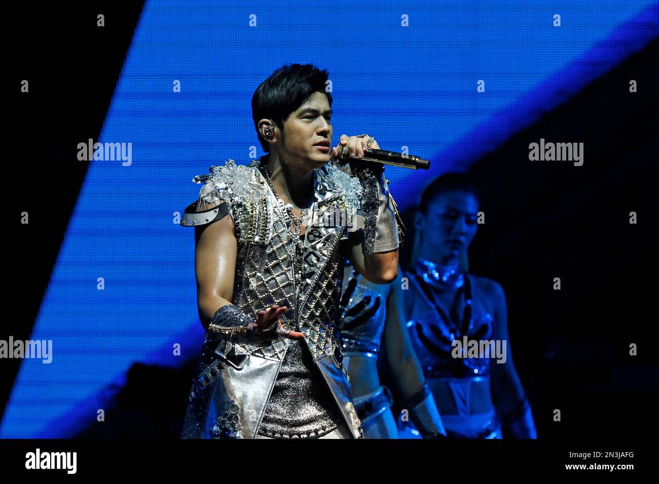 Taiwanese singer Jay Chou performs at a concert in Kuala Lumpur ...