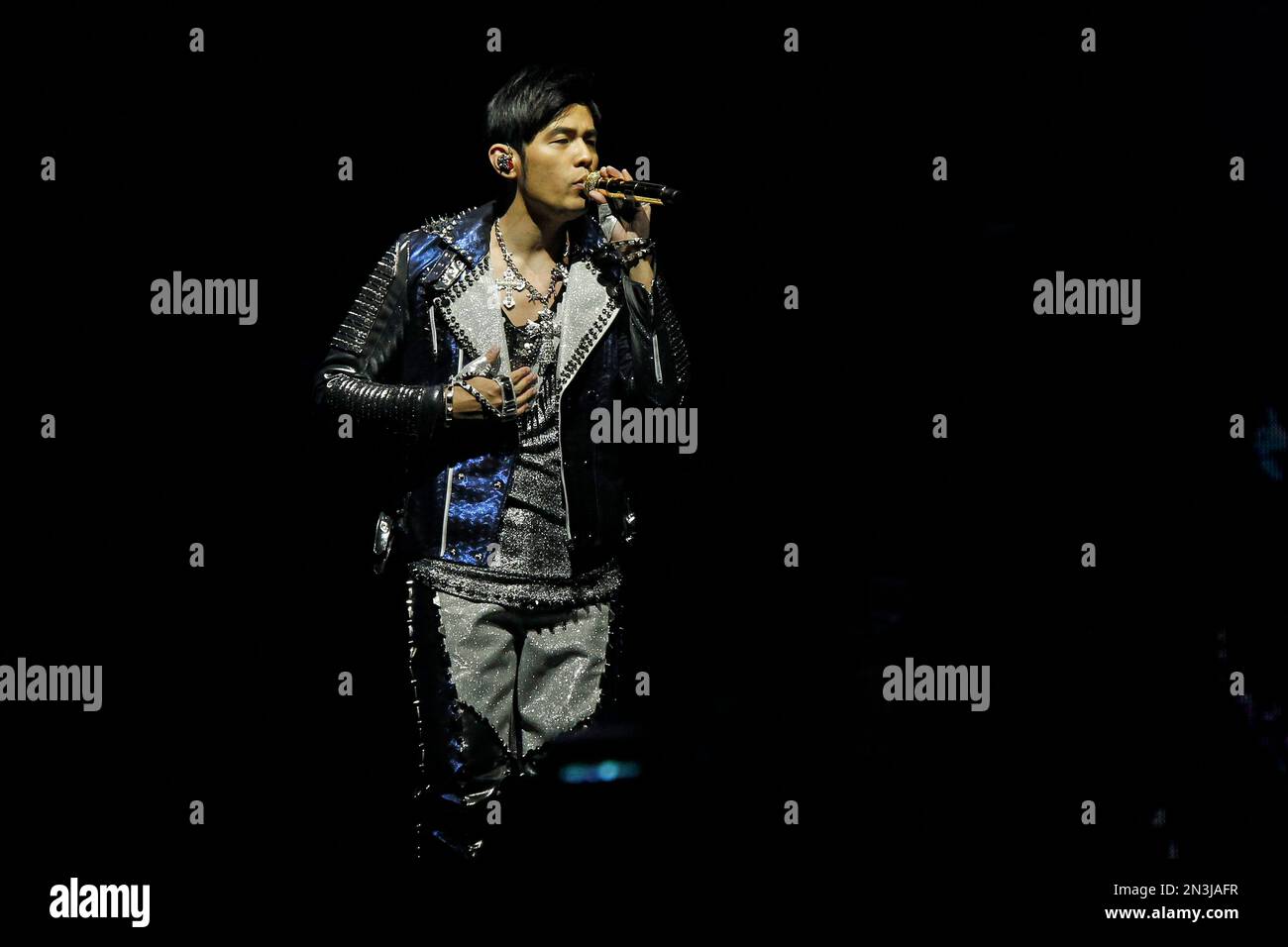 Taiwanese singer Jay Chou performs at a concert in Kuala Lumpur ...