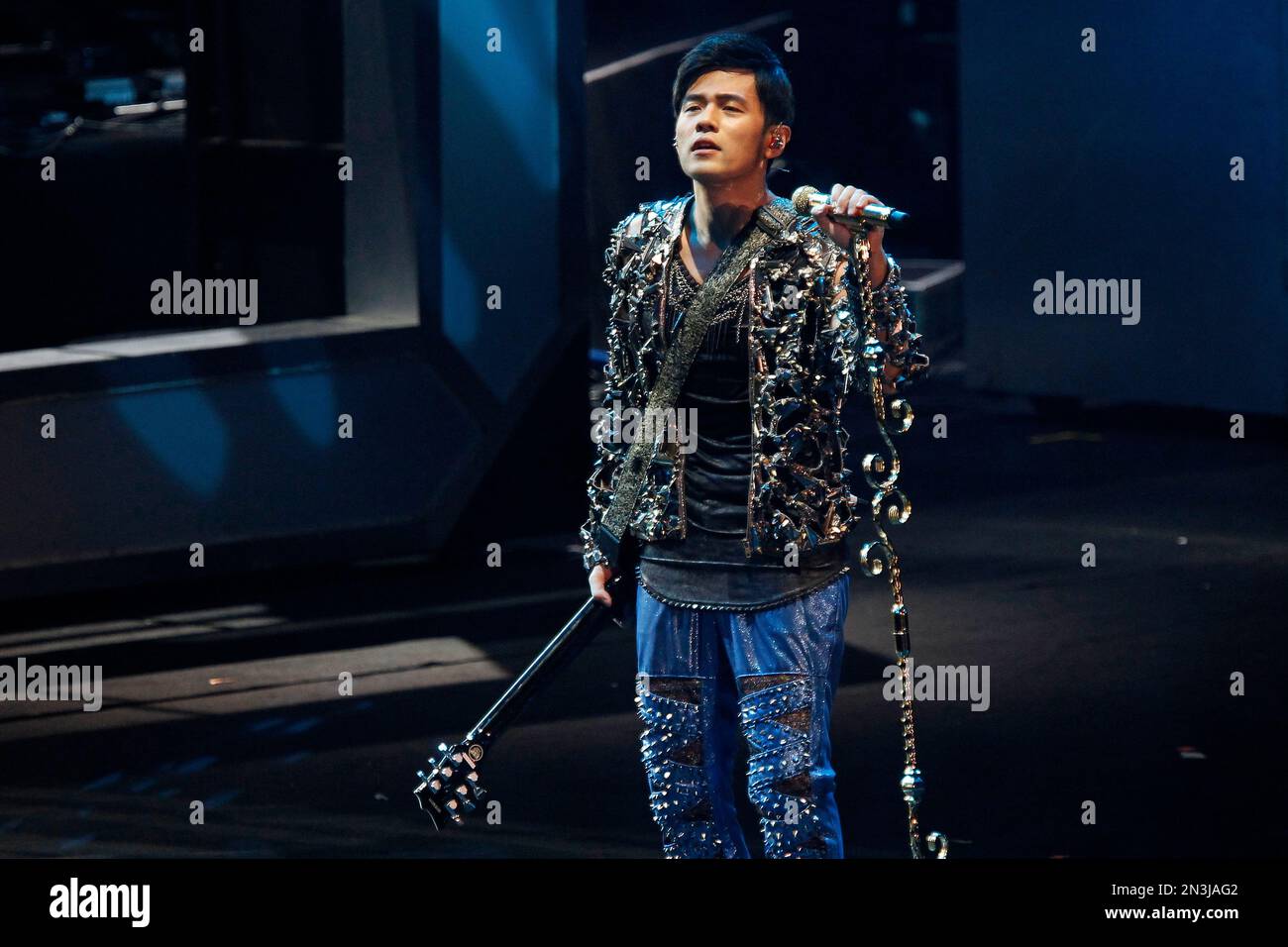 Taiwanese singer Jay Chou performs at a concert in Kuala Lumpur ...