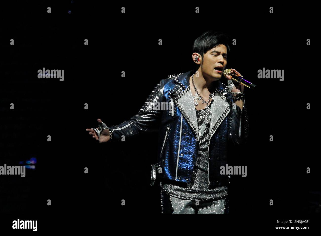 Taiwanese singer Jay Chou performs at a concert in Kuala Lumpur ...