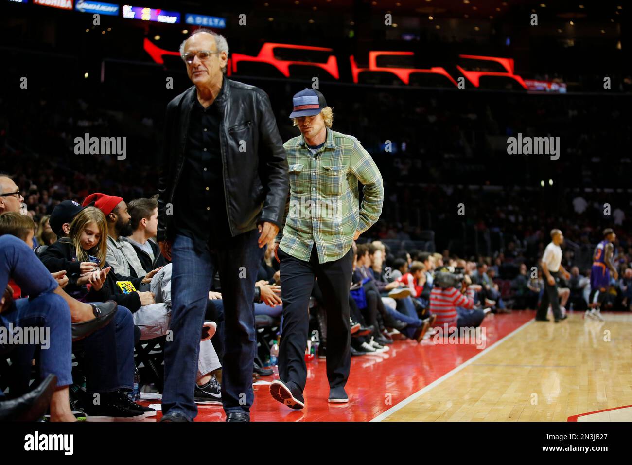 Actor Owen Wilson attends the NBA basketball game against the Los ...
