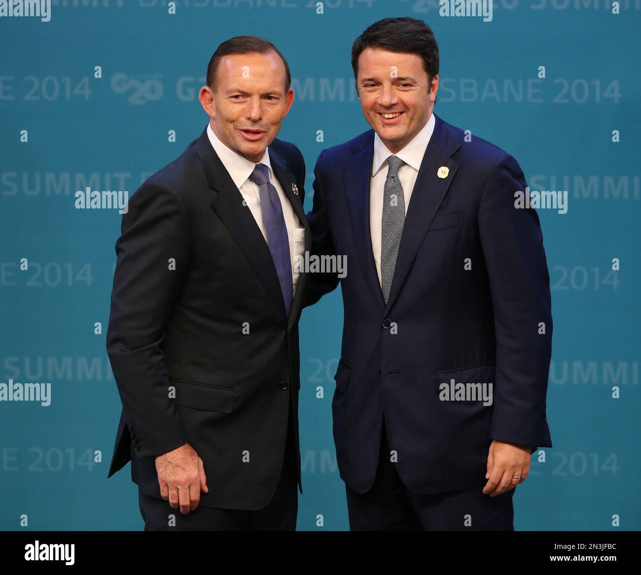 Prime Minister of Australia Tony Abbott welcomes the Prime Minister of ...