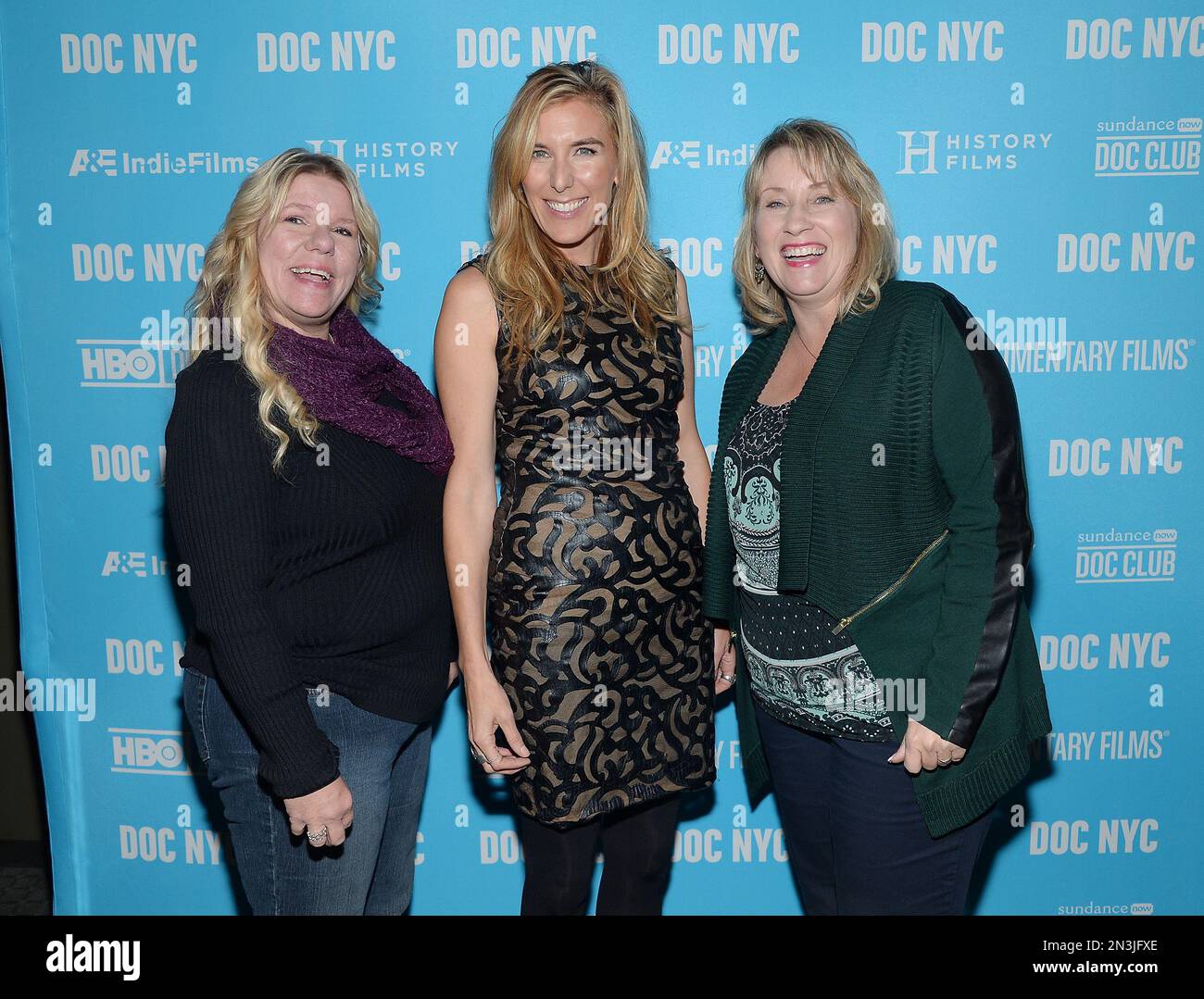 Director Amy Berg poses with Paula Dorn, left, and Anne Henry, right ...