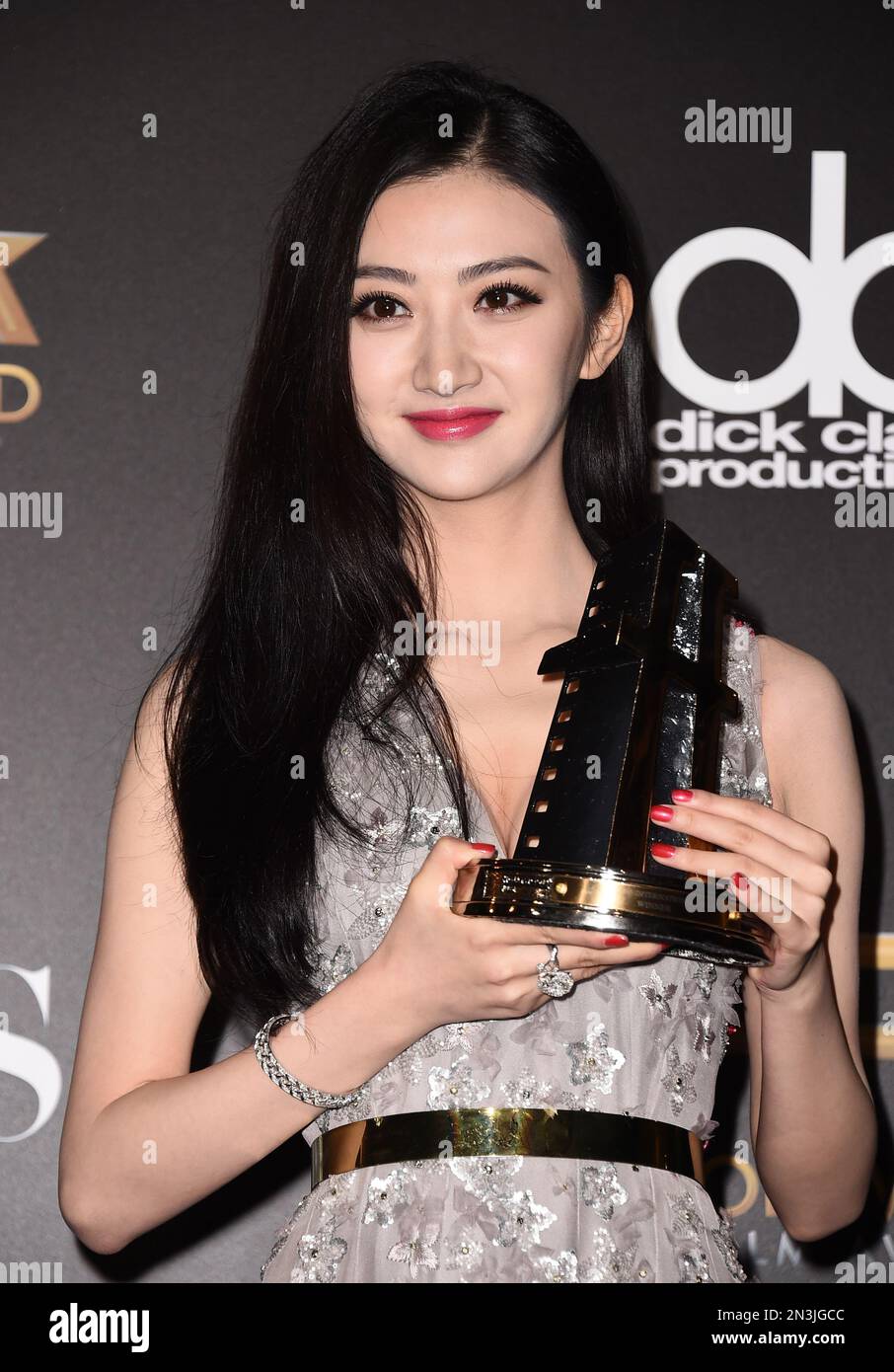 Tian Jing poses in the press room with the Hollywood international ...