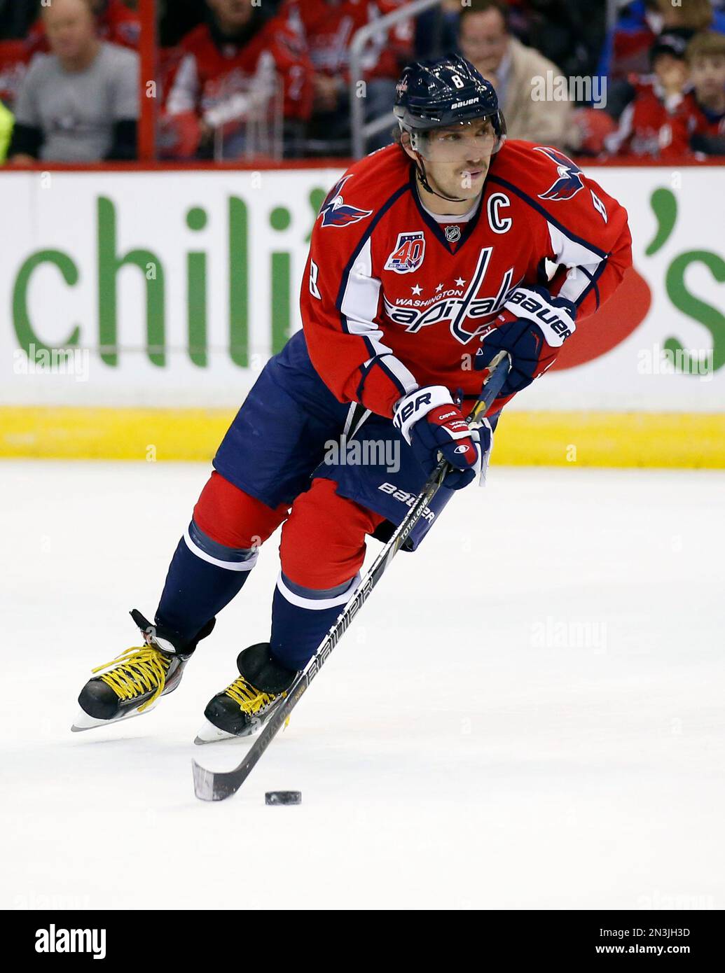 Washington Capitals left wing Alex Ovechkin (8), from Russia, skates ...