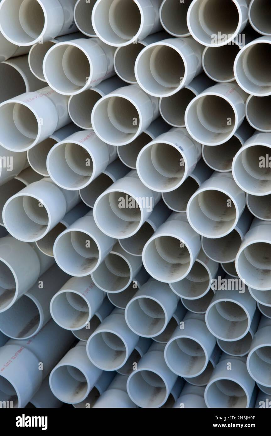 Racks full of PVC pipe; Lincoln, Nebraska, United States of America ...
