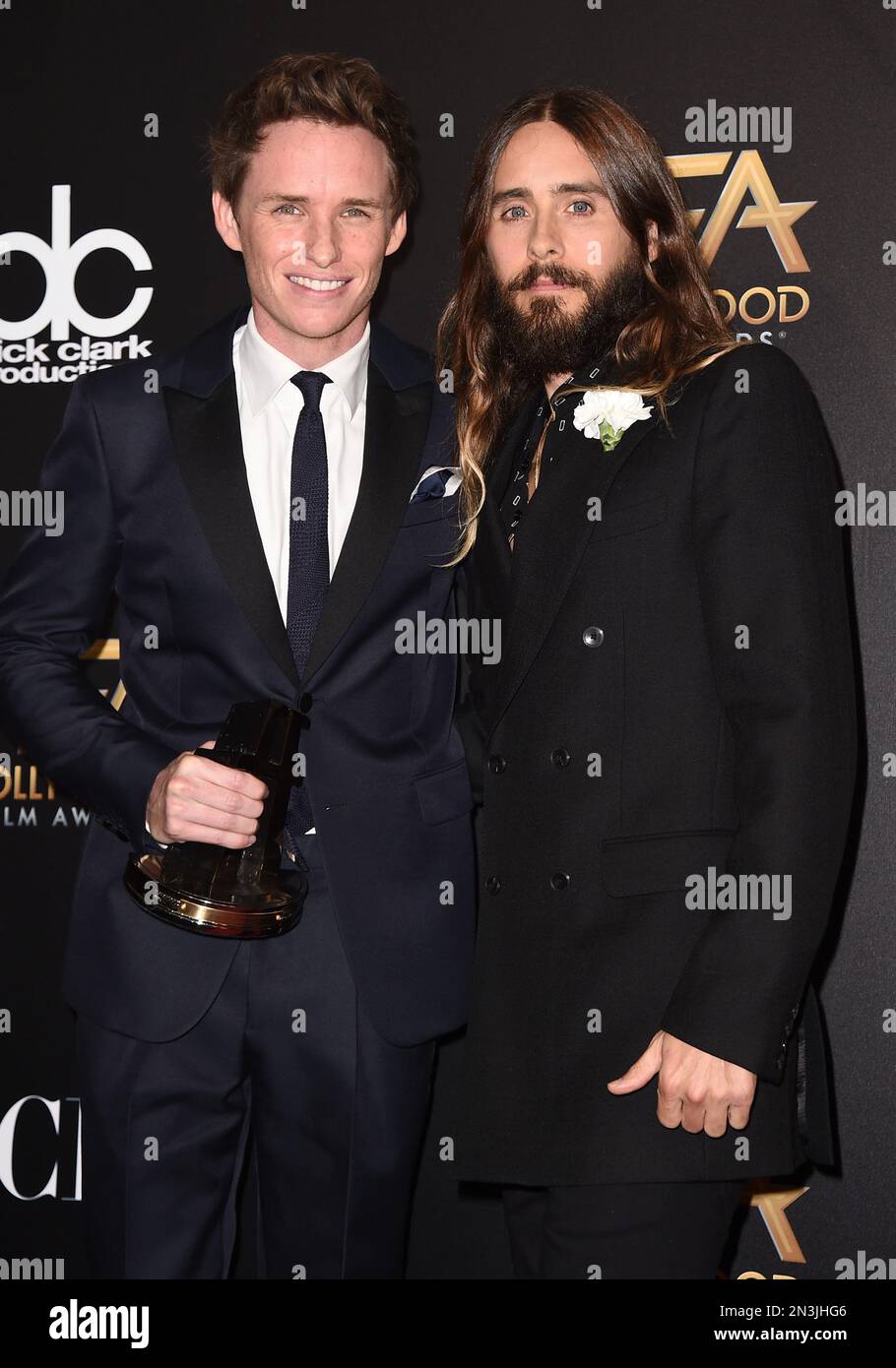 Eddie Redmayne, left, winner the Hollywood breakout performance actor ...