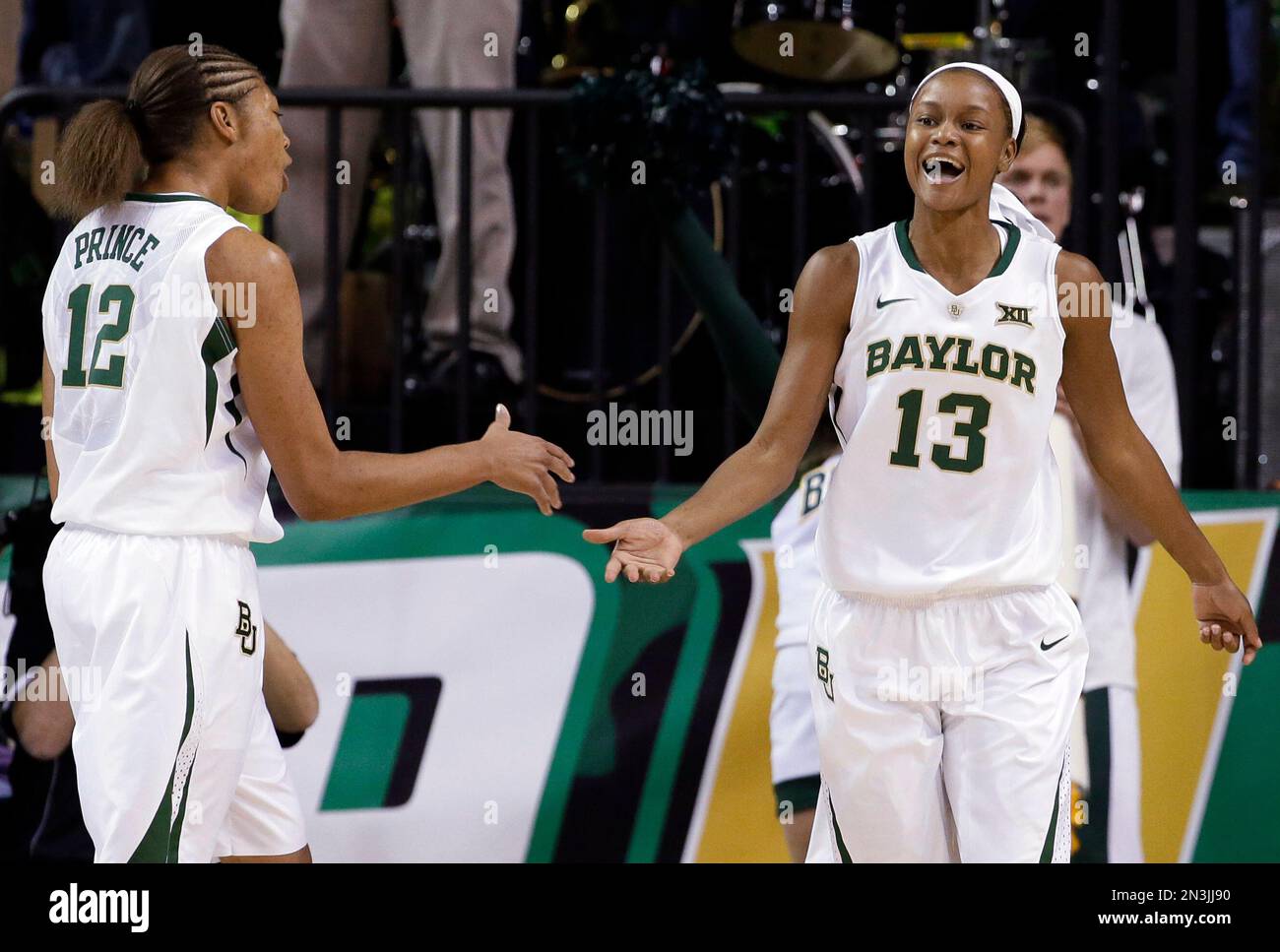 Baylor's Alexis Prince (12) and Nina Davis (13) celebrate a score by ...