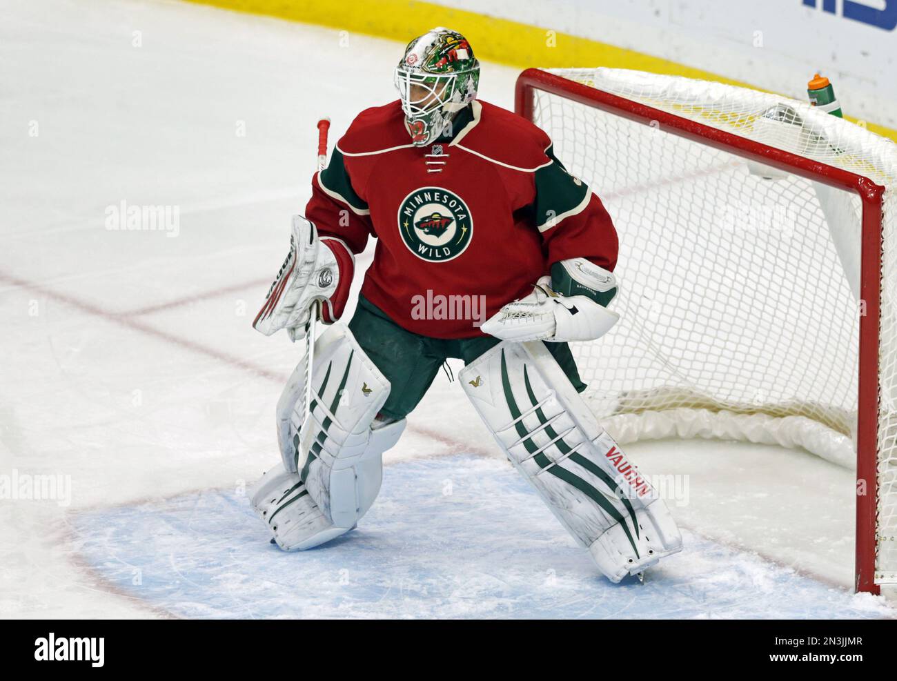Minnesota Wild goalie Niklas Backstrom of Finland defends the net ...