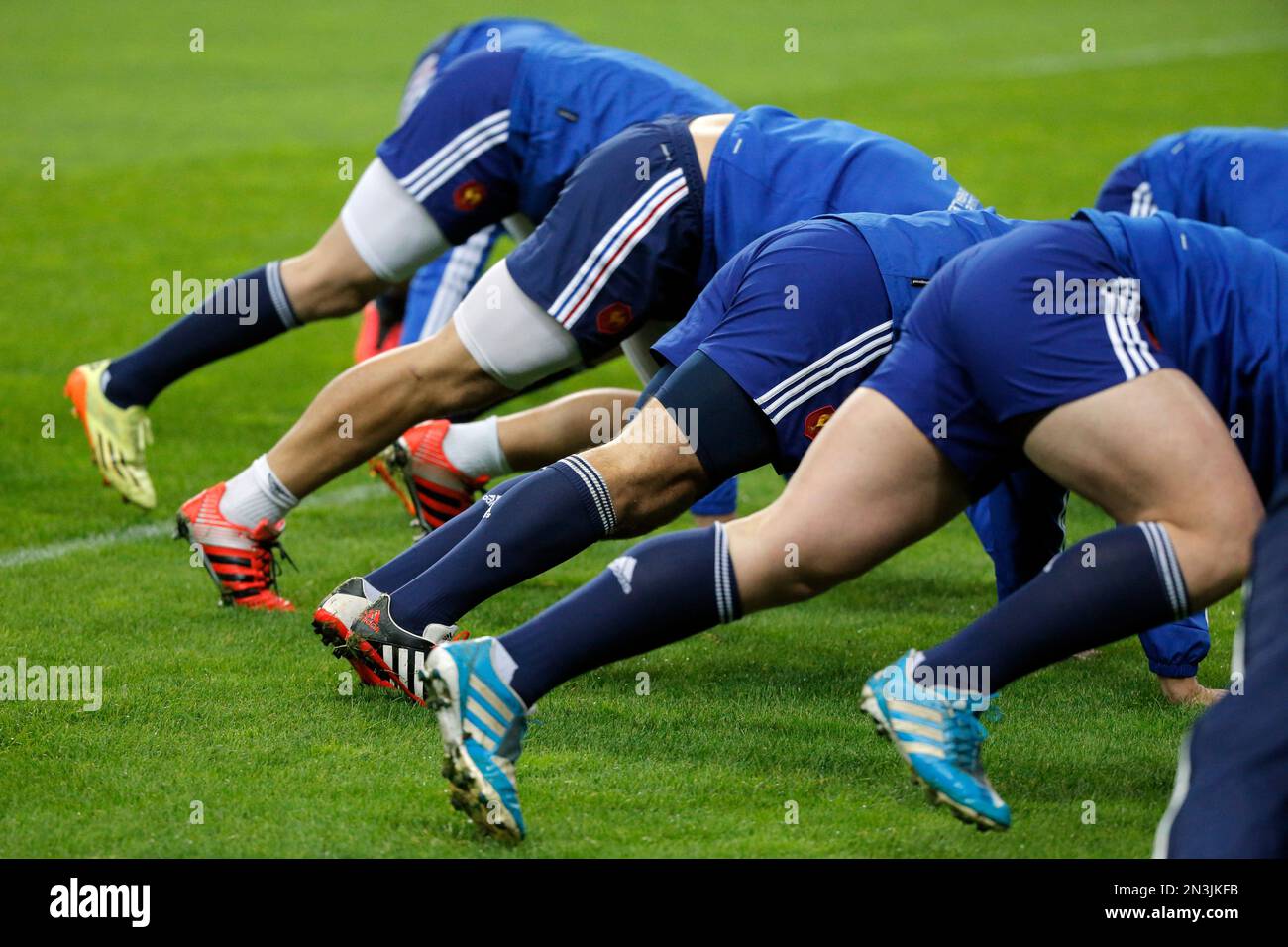 France rugby team attend the Captain's run training session at the ...
