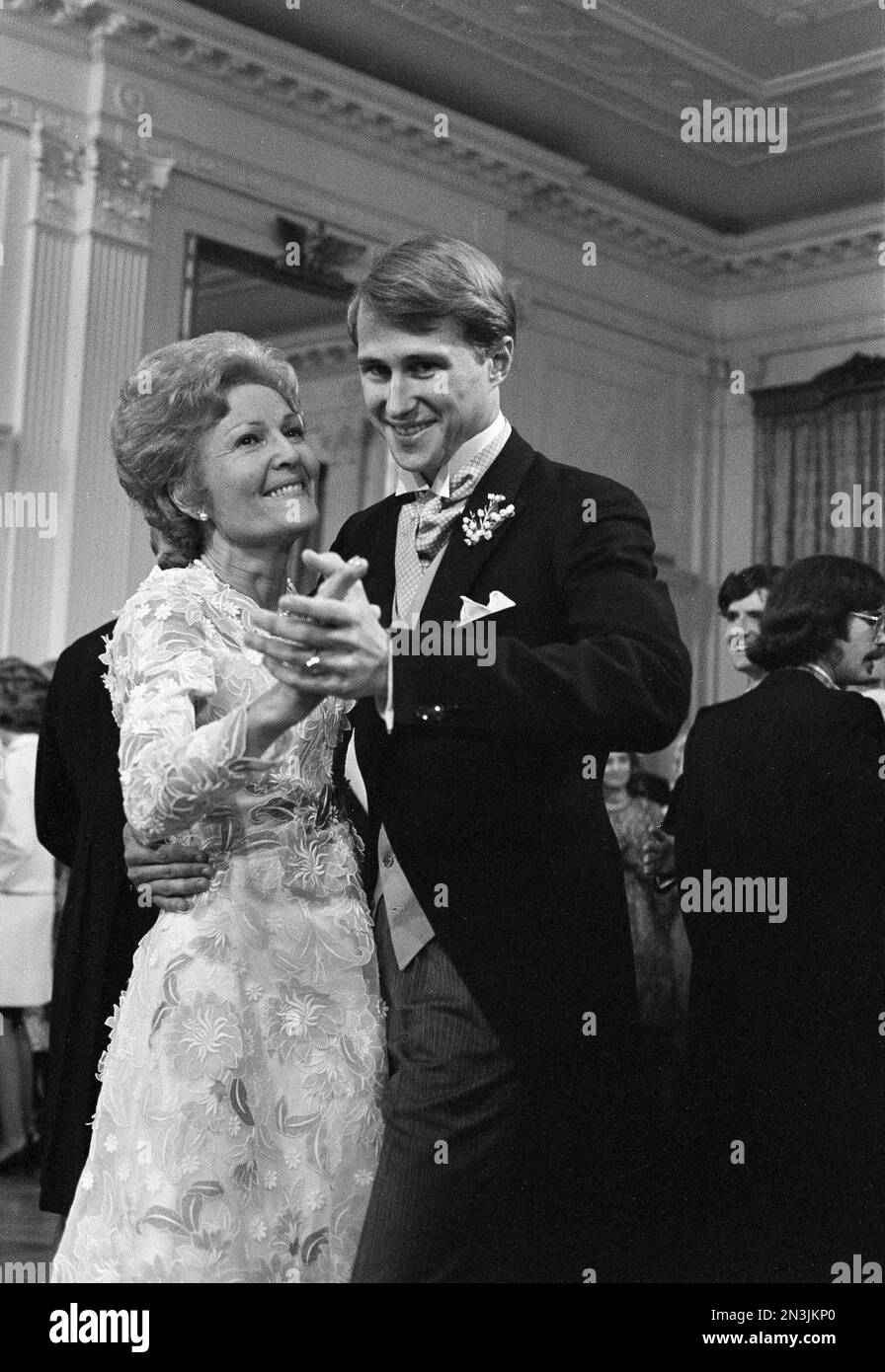 Edward Finch Cox dances with his mother-in-law, Pat Nixon, in the East ...