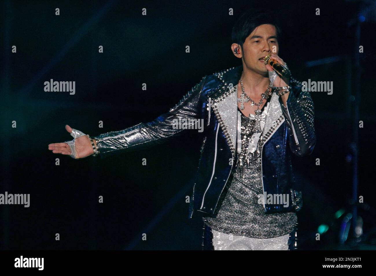 Taiwanese singer Jay Chou performs at a concert in Kuala Lumpur ...