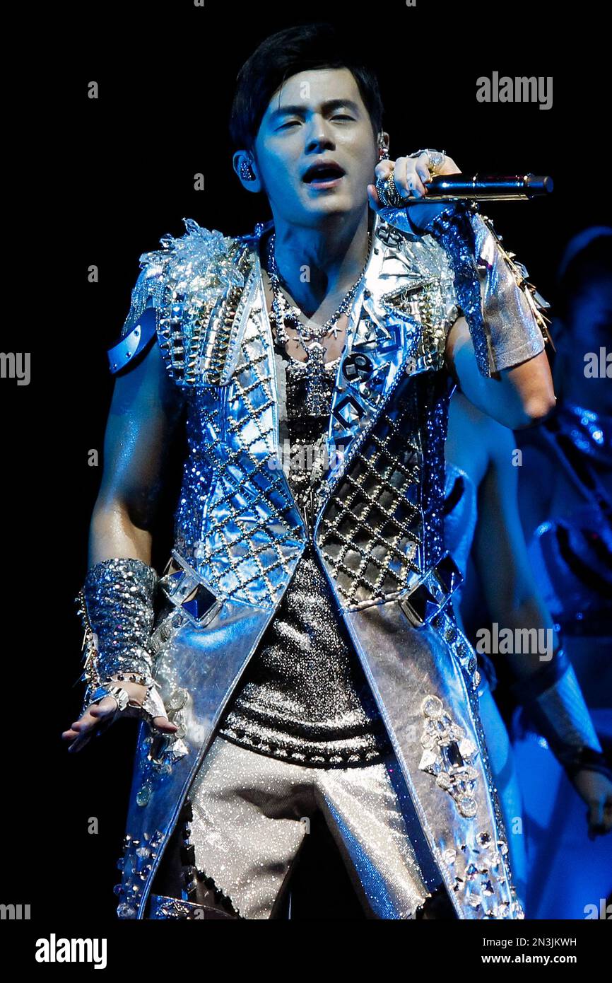 Taiwanese singer Jay Chou performs at a concert in Kuala Lumpur ...