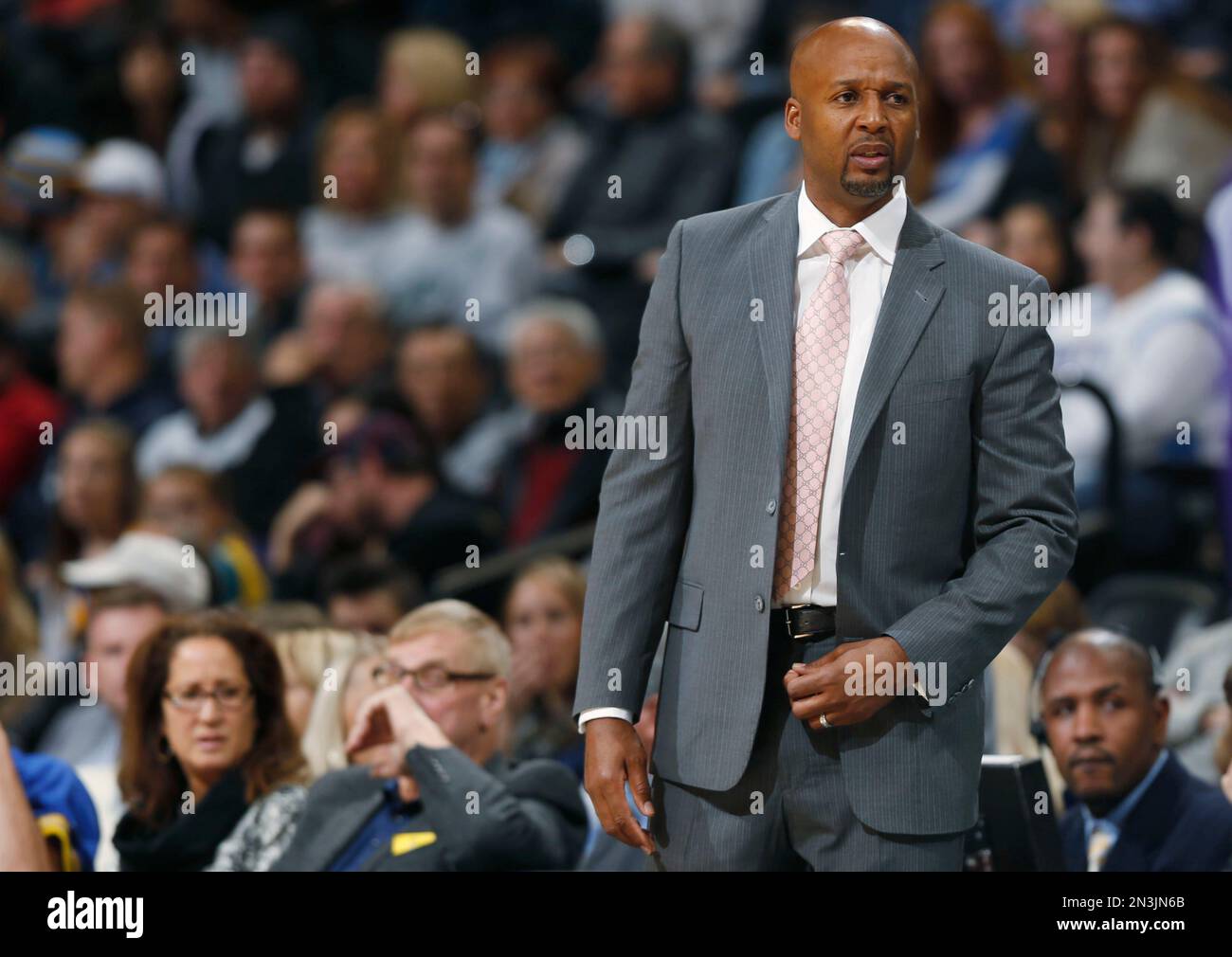 Denver Nuggets head coach Brian Shaw looks on against the Sacramento ...