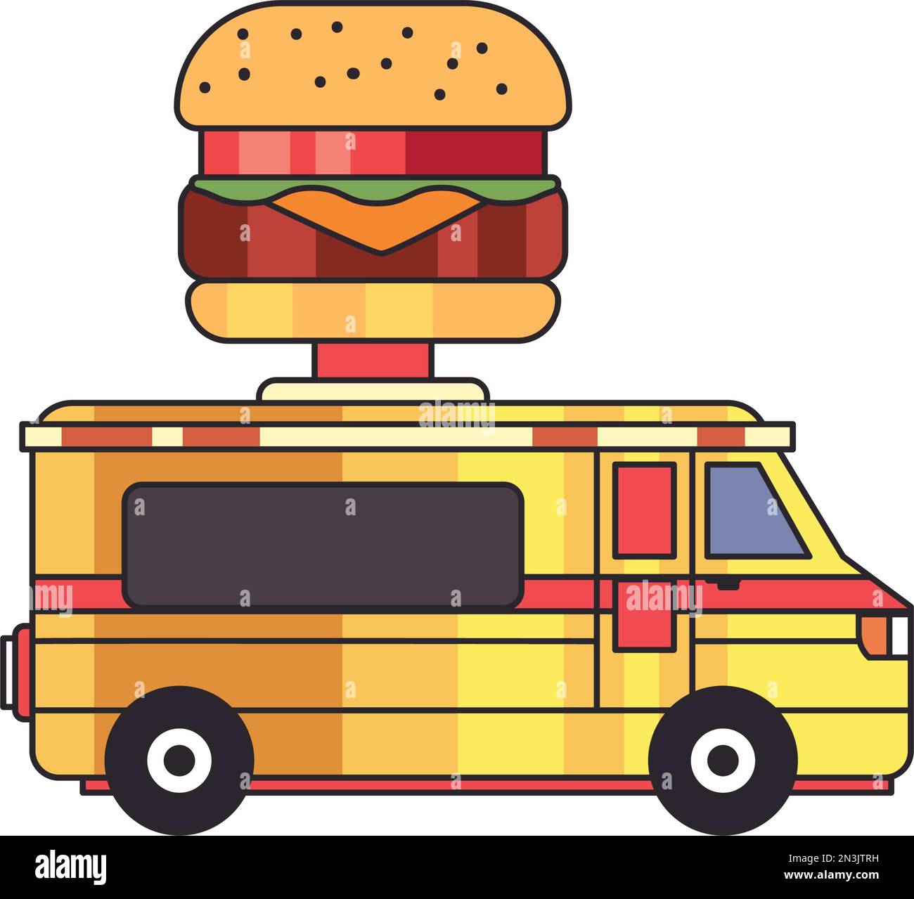 flat burger truck Stock Vector Image & Art - Alamy