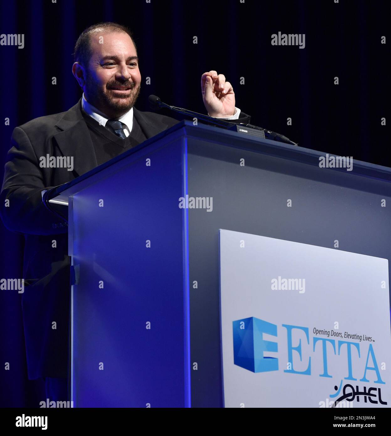 Michael Baruch speaks on stage at the 21st Annual ETTA Gala held at The ...