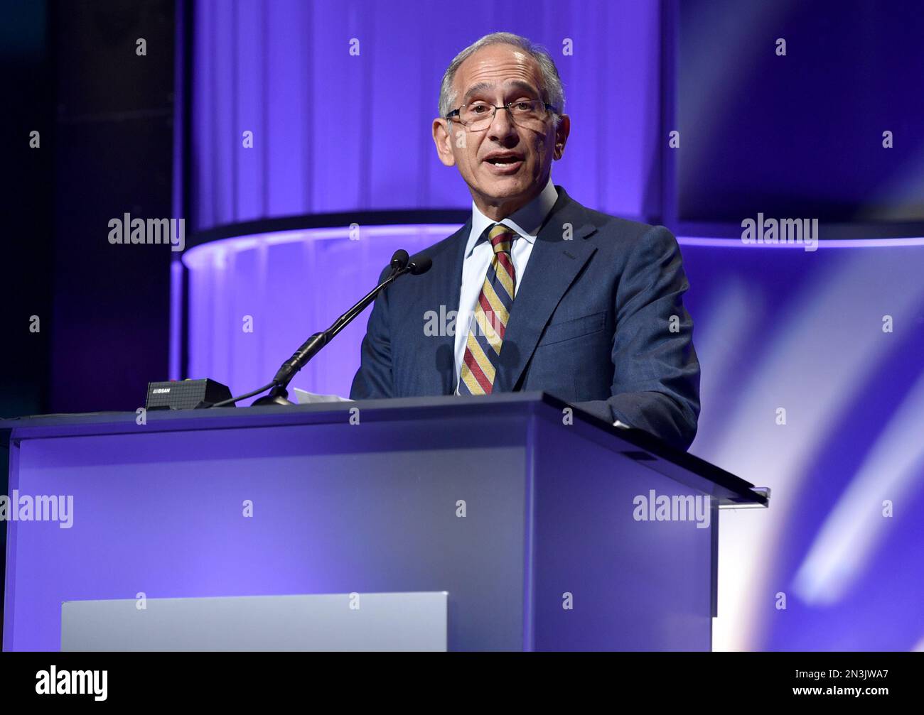 Moise Hendeles speaks on stage at the 21st Annual ETTA Gala held at The ...