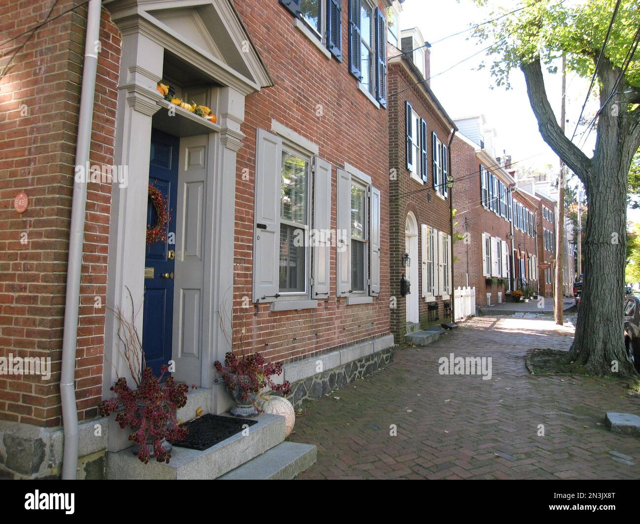 This Oct. 26, 2014 photo shows a quiet residential street in Old New ...