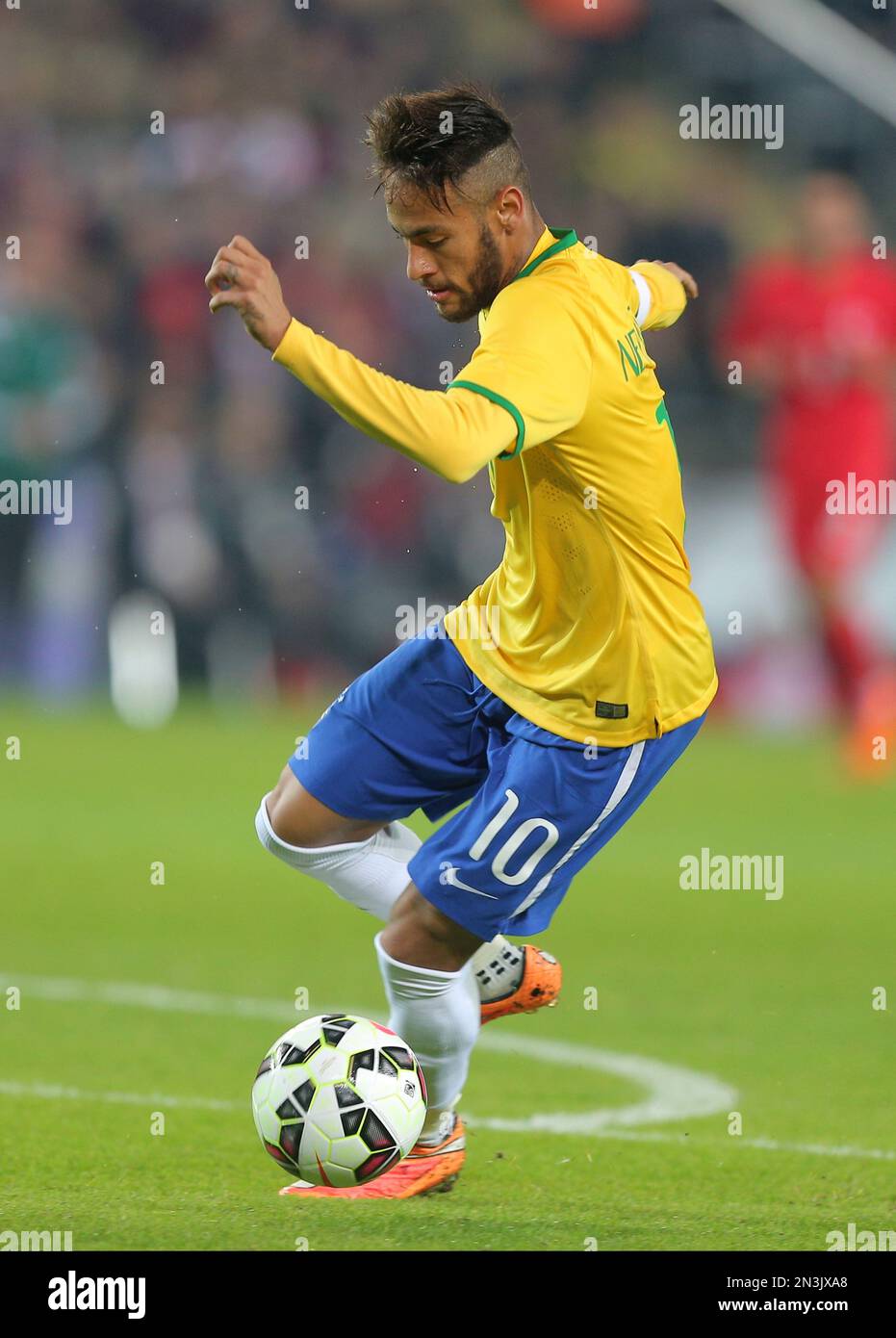 Brazil's Neymar JR in action during their friendly soccer match with ...