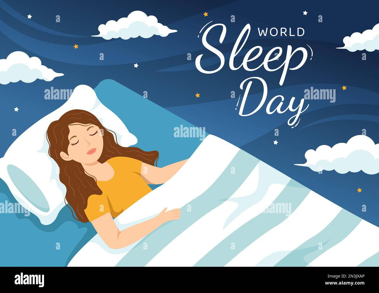World Sleep Day on March 17 Illustration with People Sleeping and ...