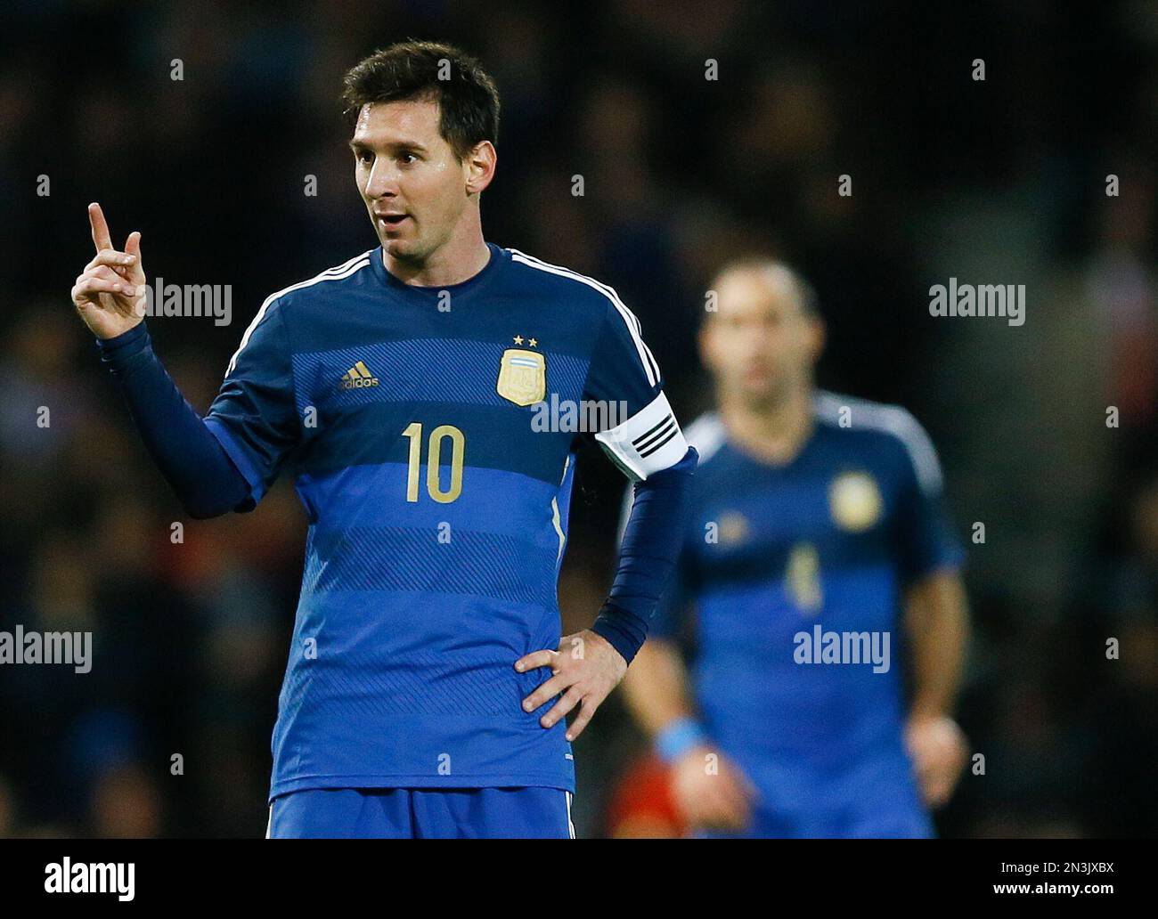 Argentina's Lionel Messi points his finger during the international ...