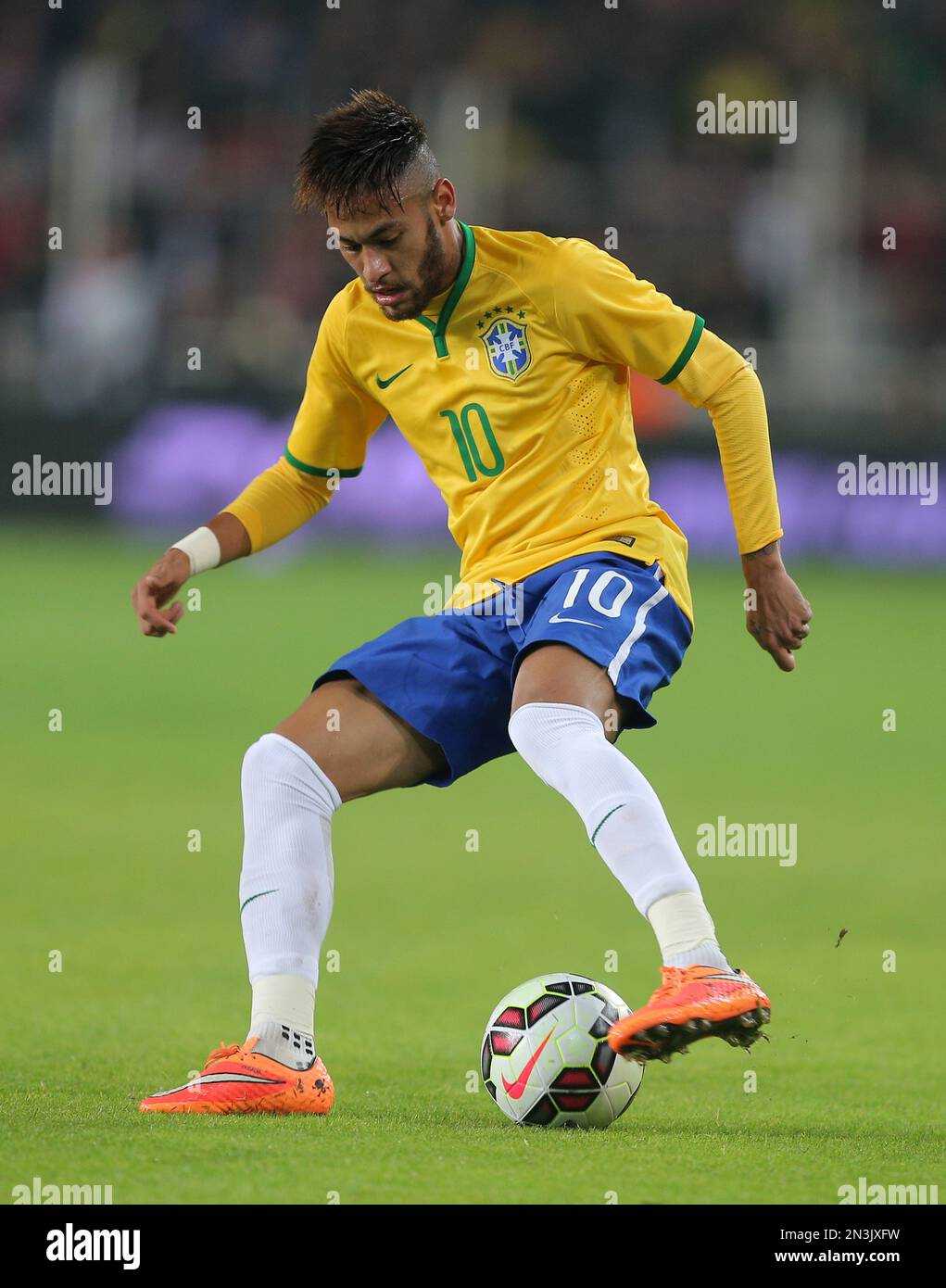 Brazil's Neymar JR in action during their friendly soccer match with ...