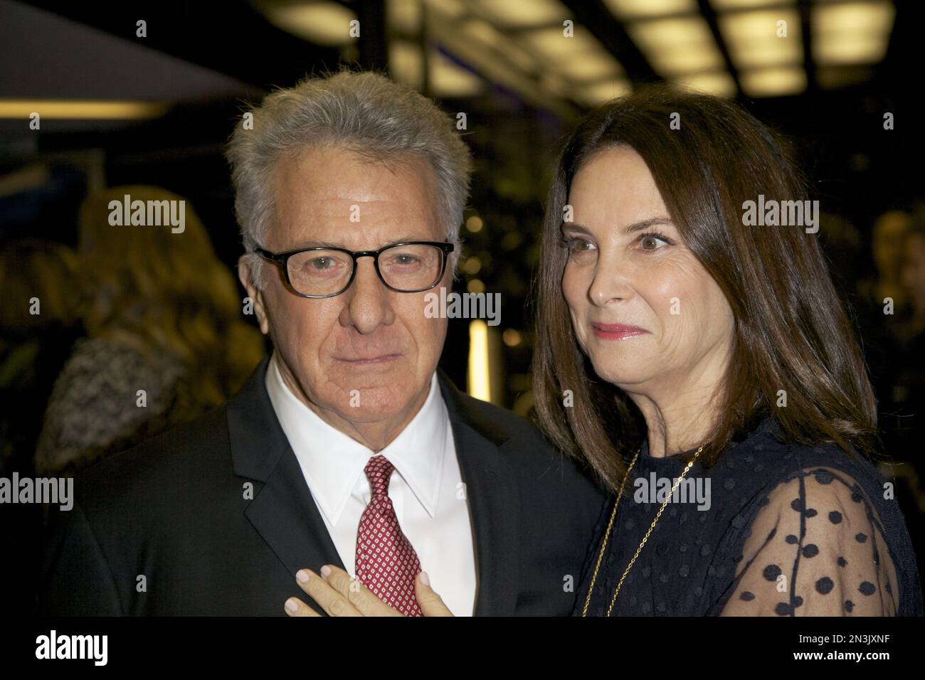 Actor Dustin Hoffman and wife Lisa Hoffman pose for photographers upon ...