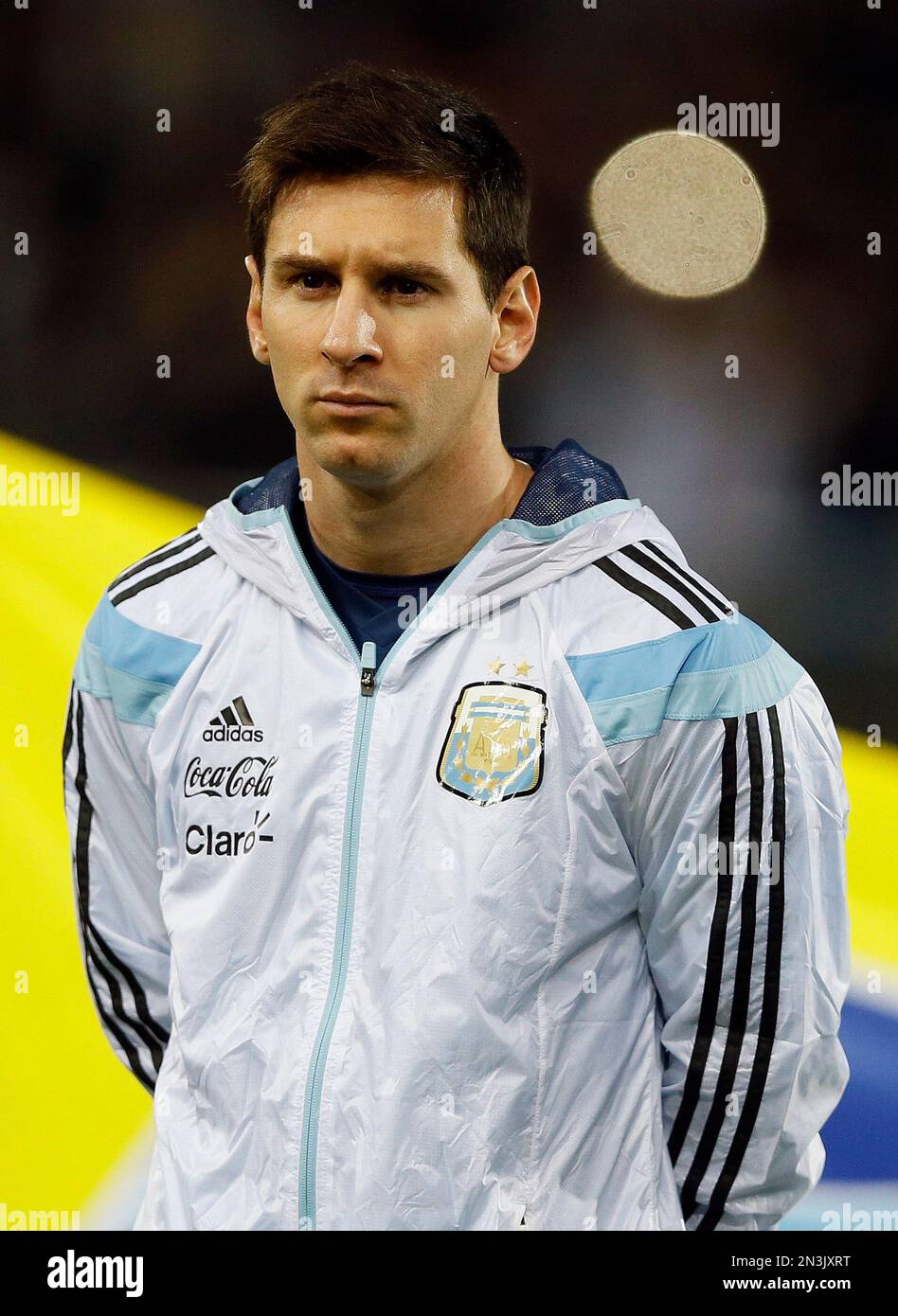 Argentina's Lionel Messi lines up before the international friendly ...