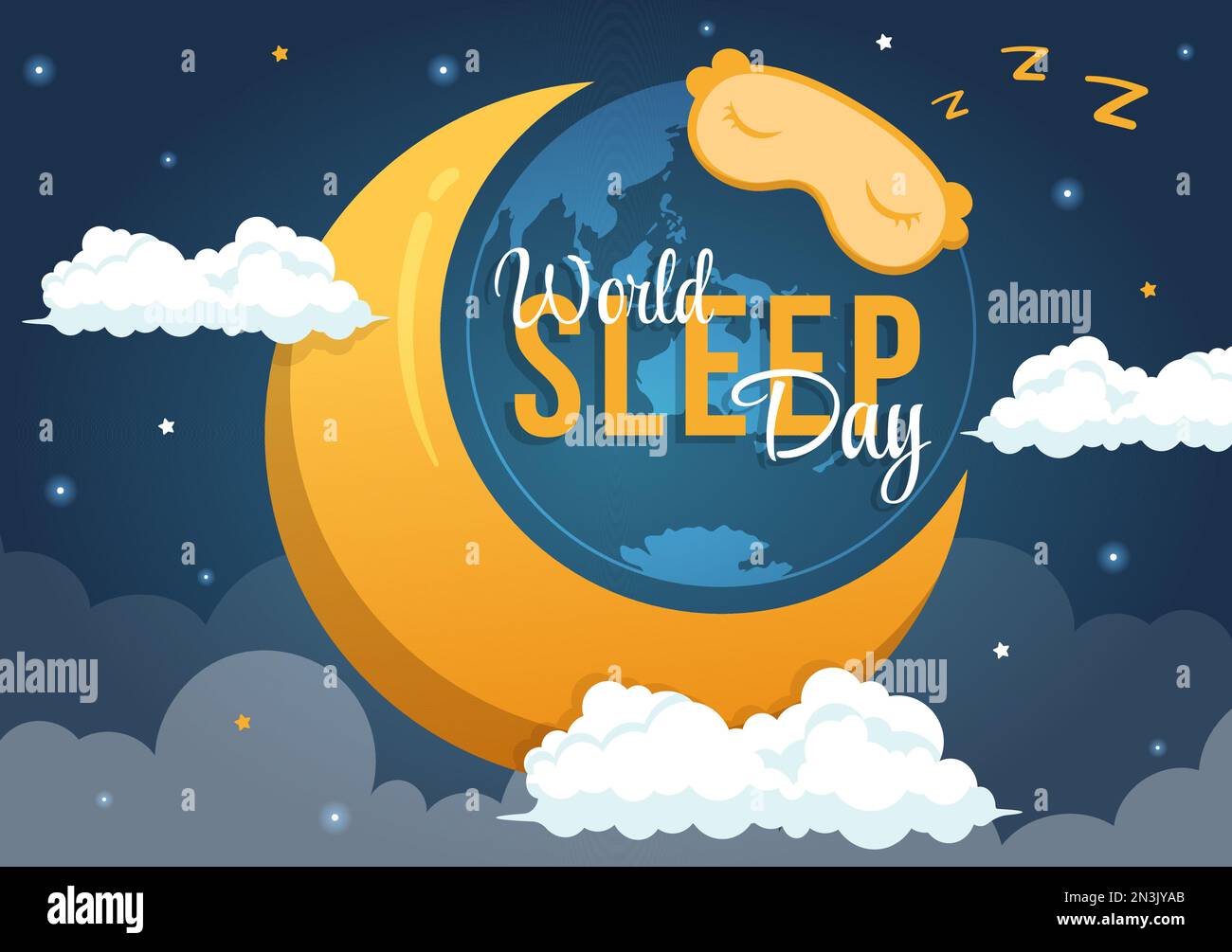 World Sleep Day on March 17 Illustration with People Sleeping and ...