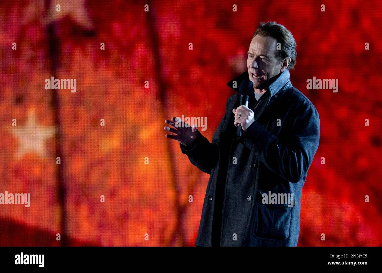 Bryan Cranston speaks on the National Mall in Washington, Tuesday, Nov ...