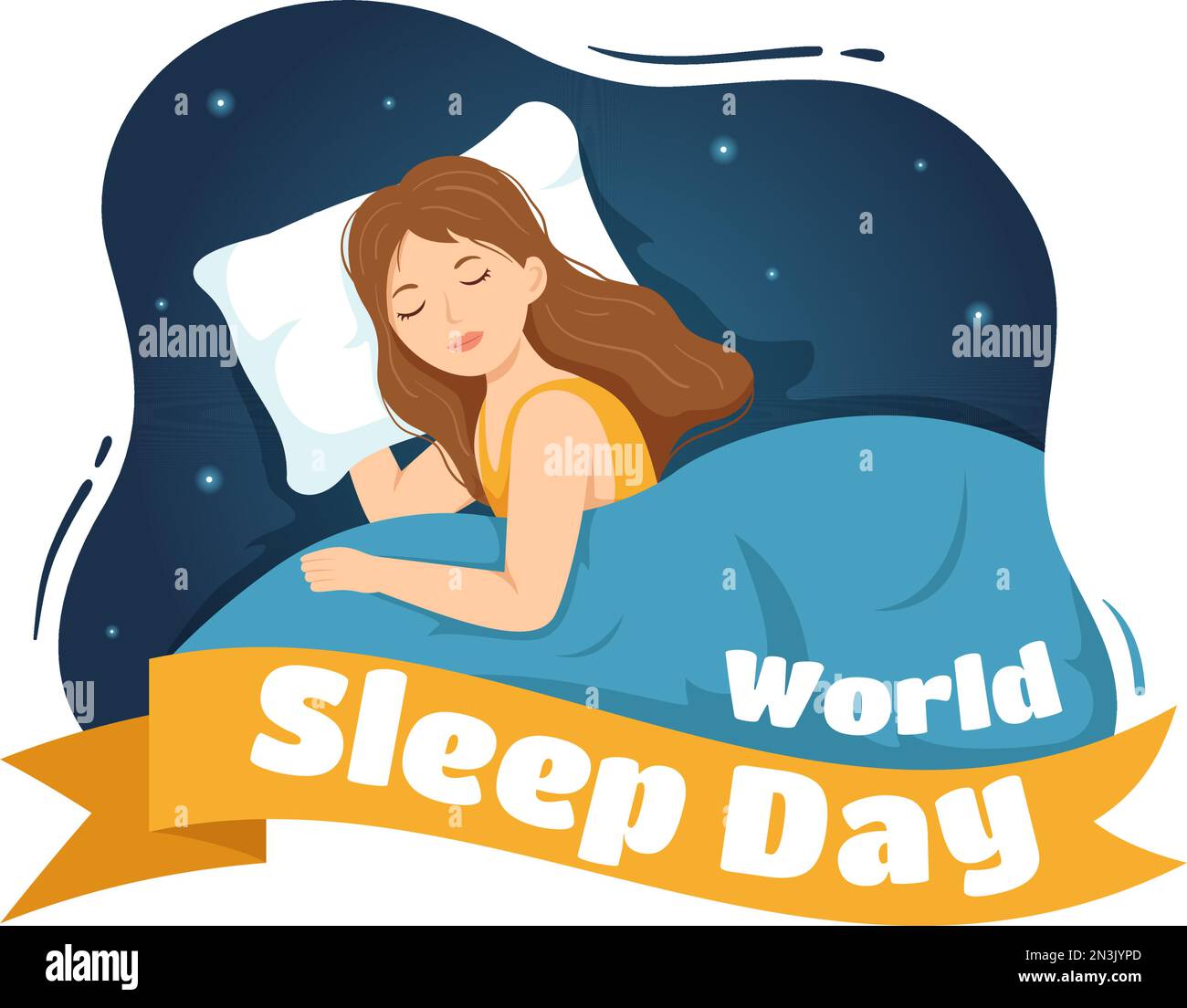 World Sleep Day on March 17 Illustration with People Sleeping and ...