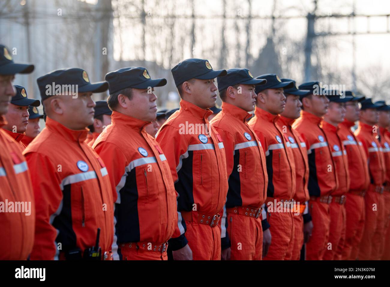 Members of a Chinese rescue team are seen before departing for Türkiye ...