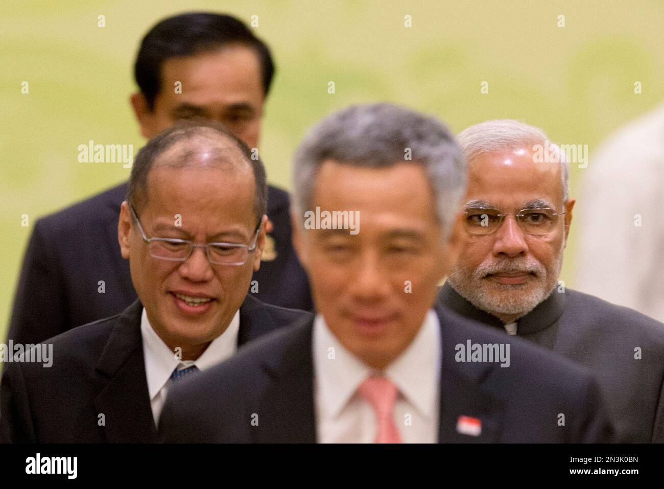 Indian Prime Minister Narendra Modi, right Philippine President Benigno ...