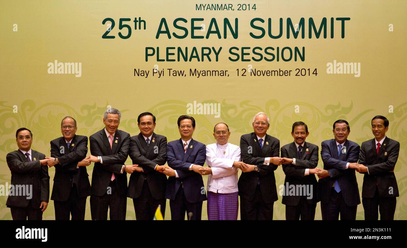 Leaders of Association of Southeast Asian Nations (ASEAN) pose for a ...