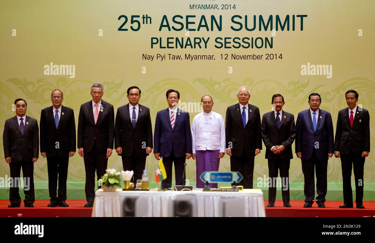 Leaders of Association of Southeast Asian Nations (ASEAN) pose for a ...
