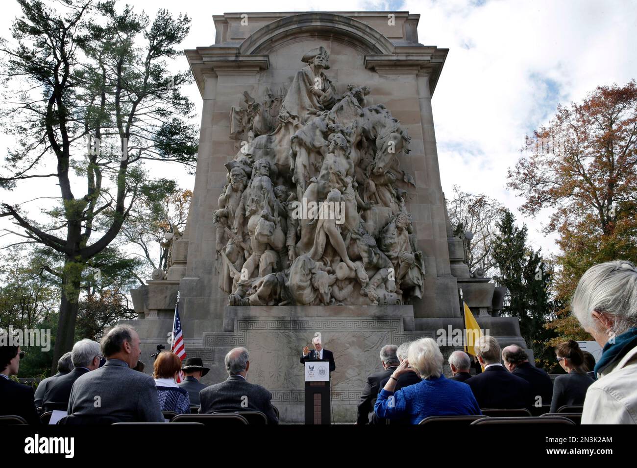 O. James Lighthizer, president of the Civil War Trust, stands in front ...