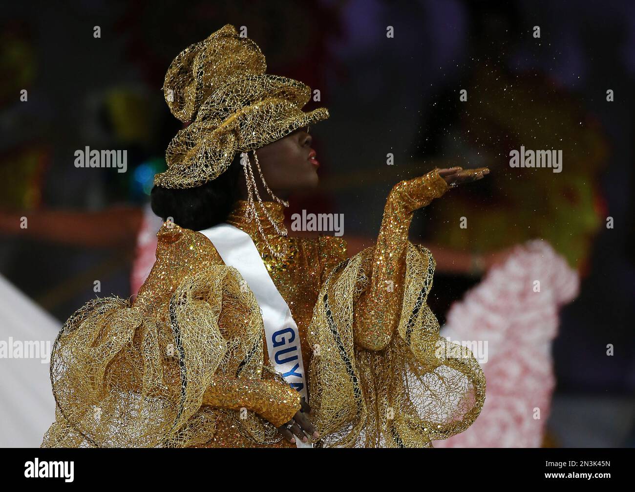 Miss Guyana Ruqayyah Boyer displays in the costume competition during ...