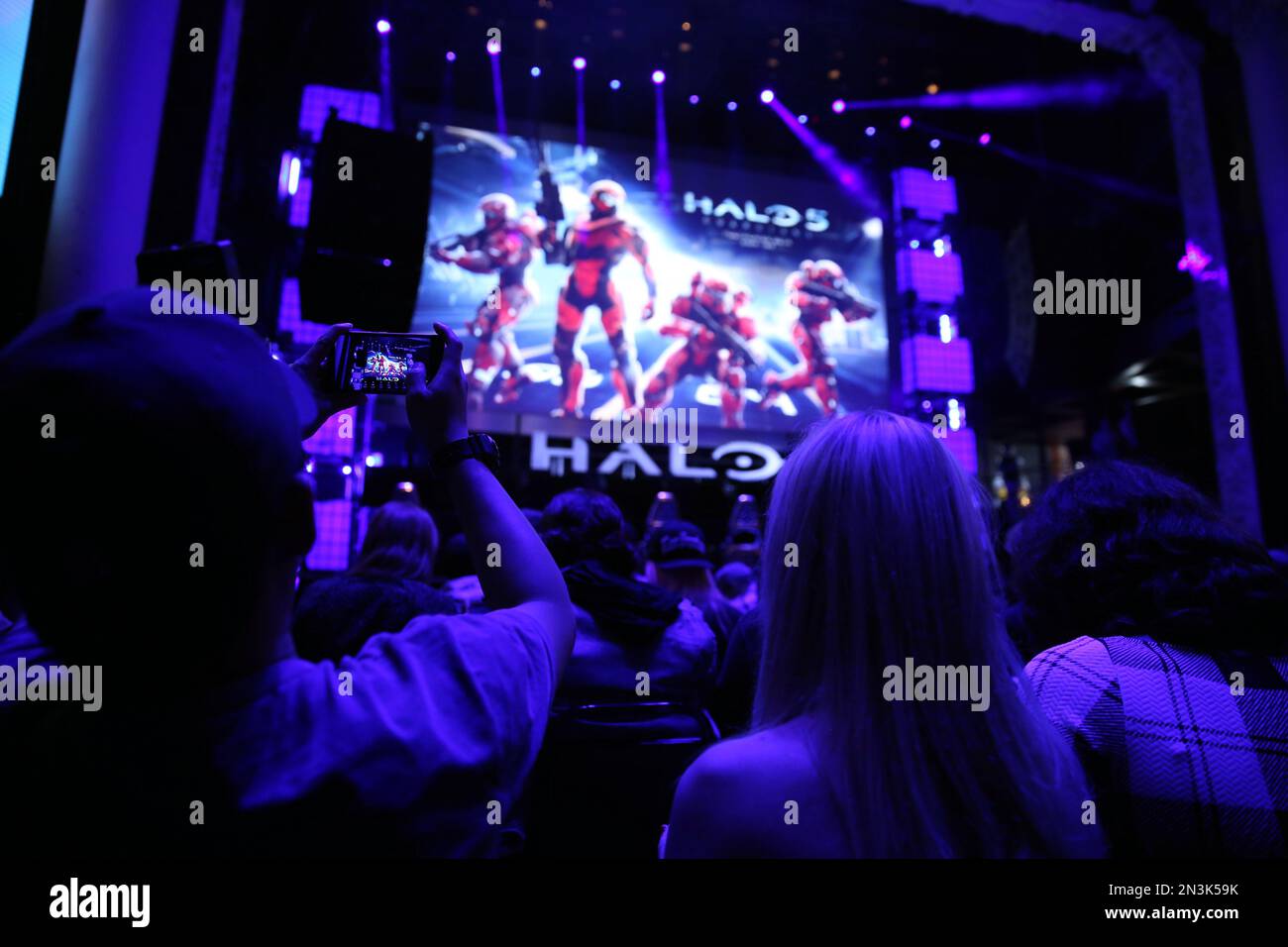 IMAGE DISTRIBUTED FOR MICROSOFT - HaloFest attendees watch the premiere of "Halo: Nightfall" at ...