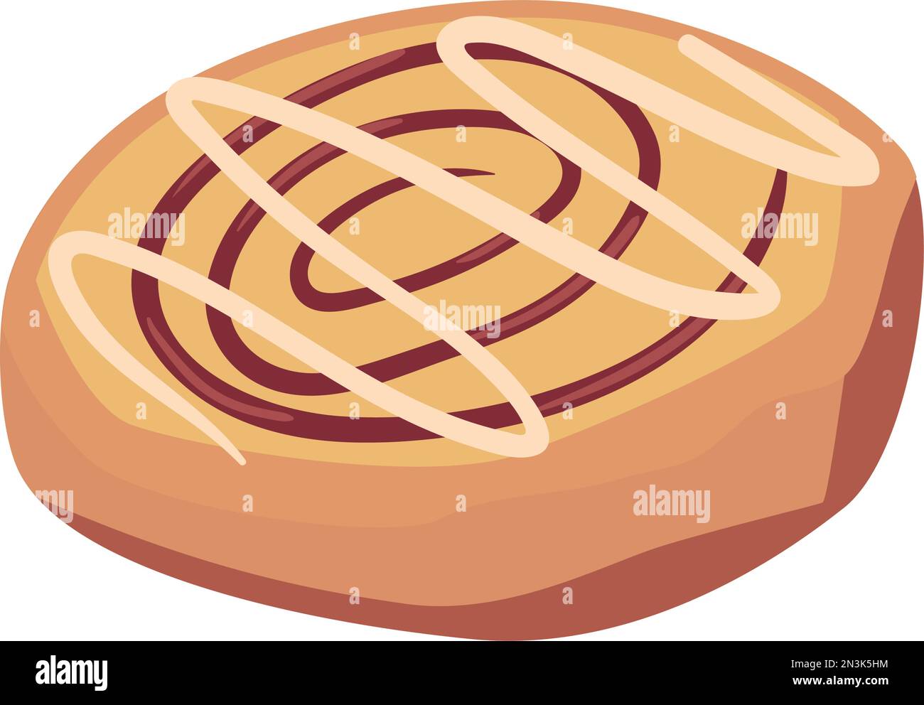 flat cinnamon roll Stock Vector Image & Art - Alamy