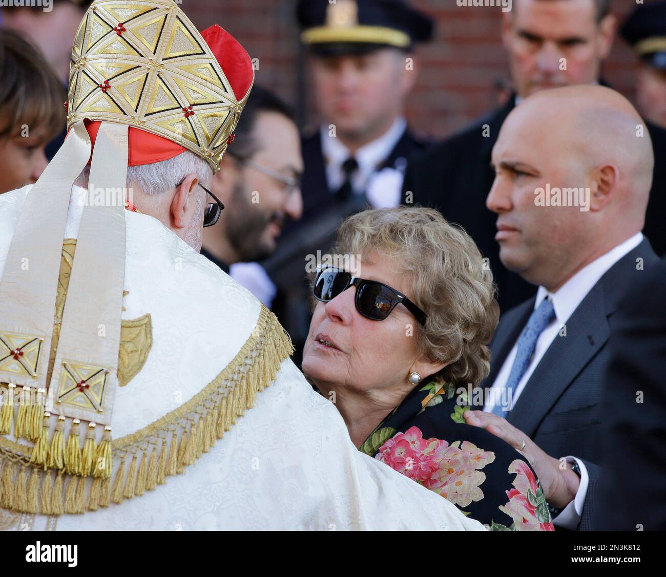 Angela Menino, wife of former Boston Mayor Tom Menino, talks with ...