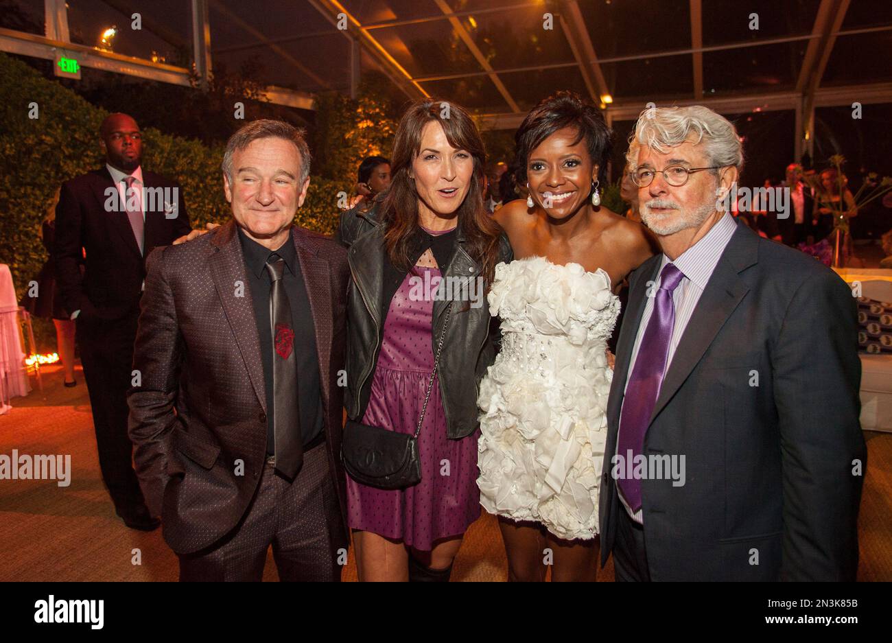 Robin Williams, Susan Schneider, Mellody Hobson and George Lucas during ...