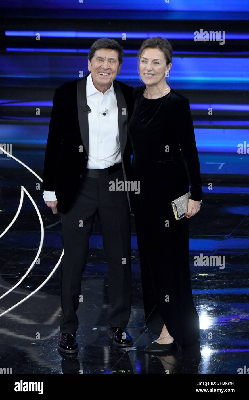 Sanremo, 73rd Italian Song Festival, First Episode. In the photo Gianni ...