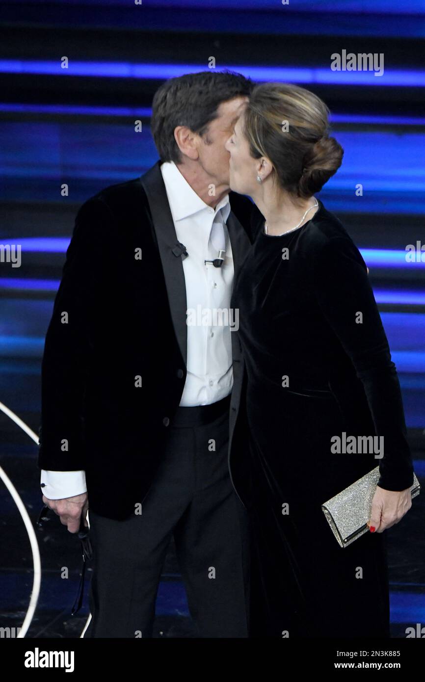 Sanremo, 73rd Italian Song Festival, First Episode. In the photo Gianni ...