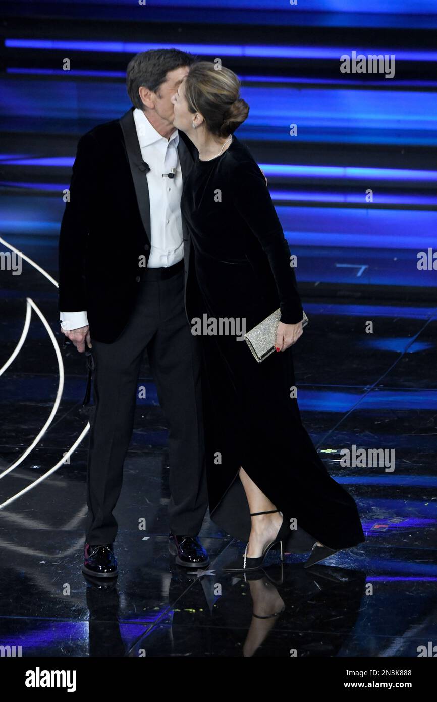 Sanremo, 73rd Italian Song Festival, First Episode. In the photo Gianni ...