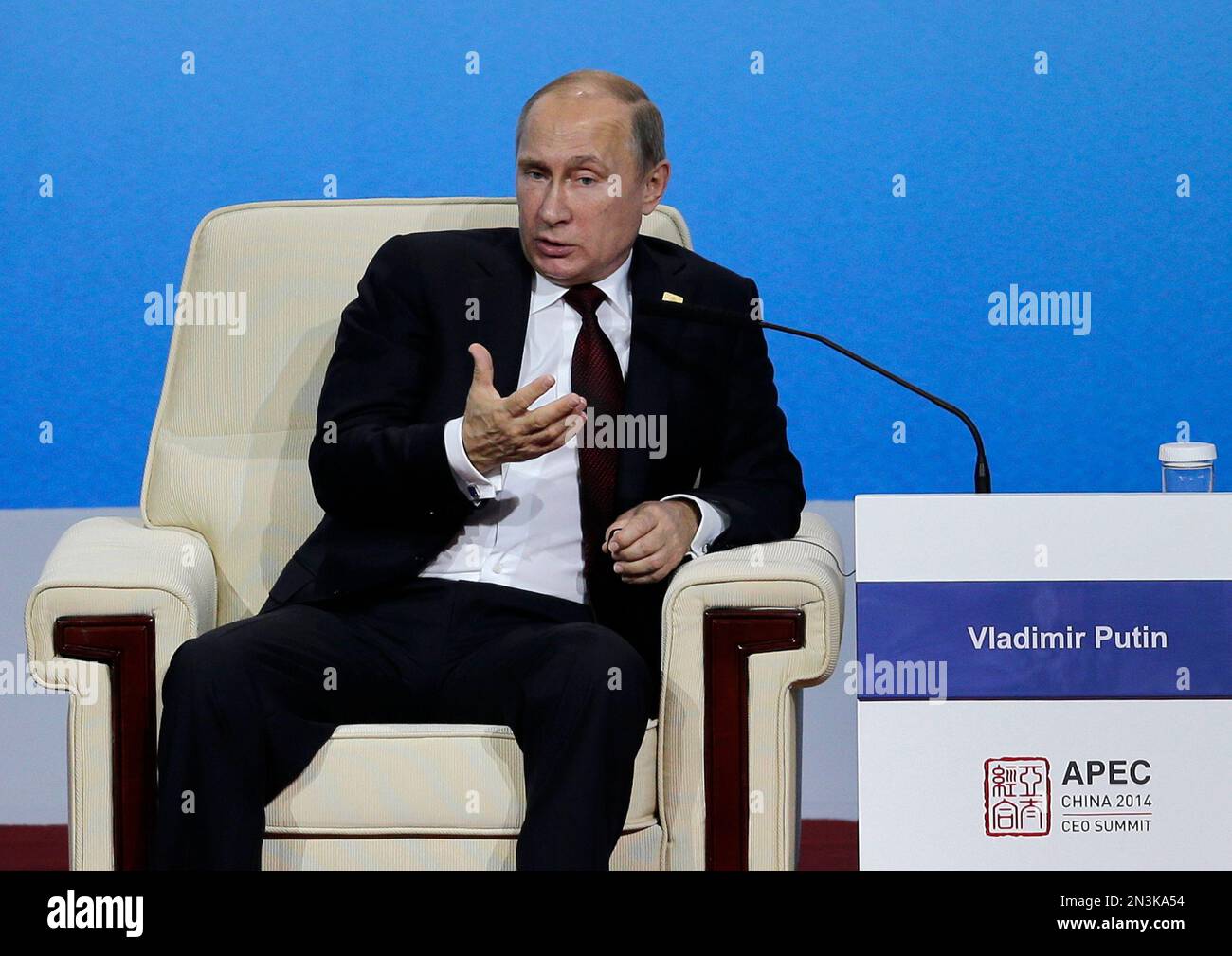 Russian President Vladimir Putin speaks at the APEC CEO Summit at the ...