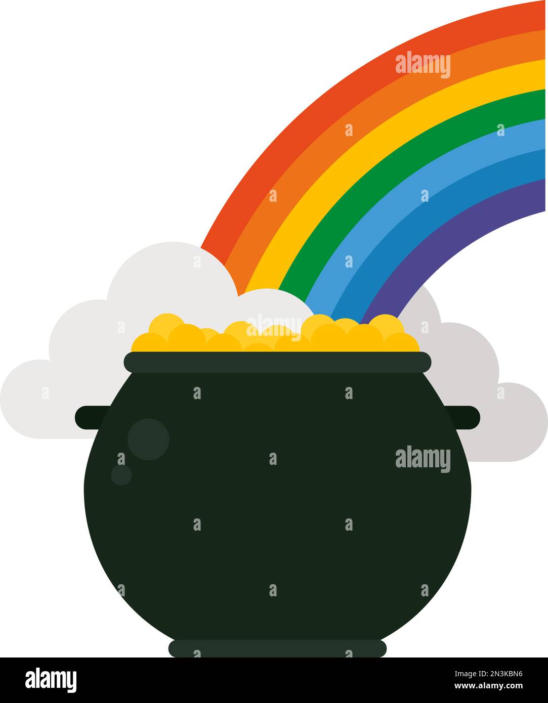 treasure cauldron with rainbow Stock Vector Image & Art - Alamy