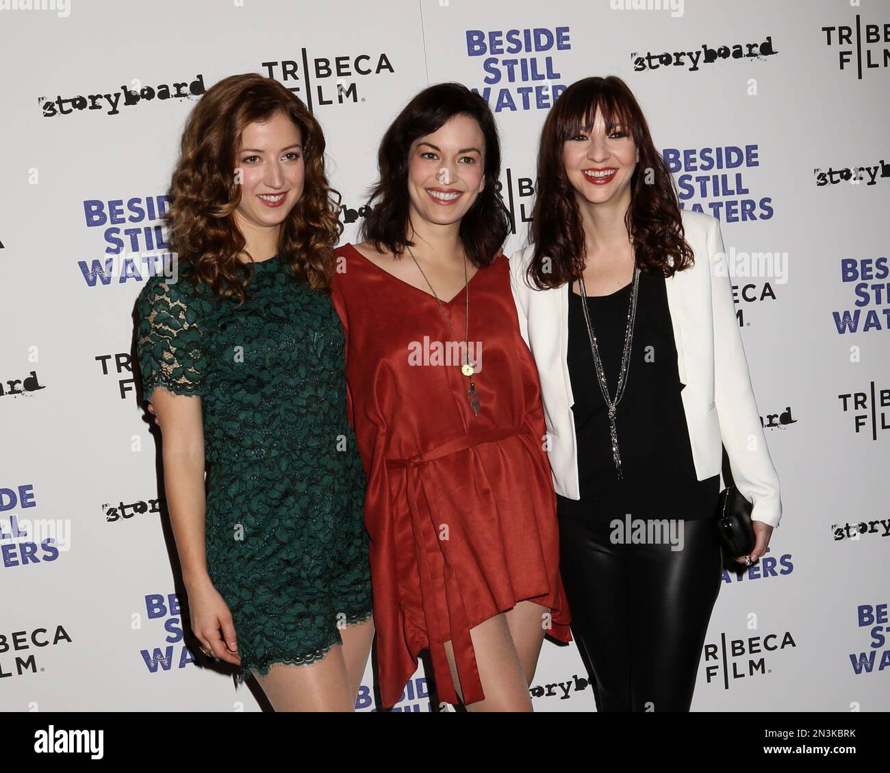 From left, Jessy Hodges, Britt Lower and Erin Darke attend the premiere ...