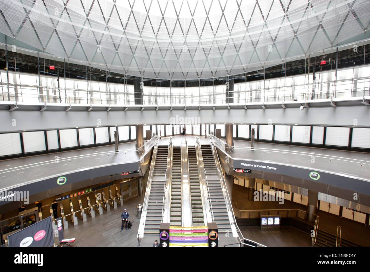 Light shines through the skylight above the pavilion entrance of the ...