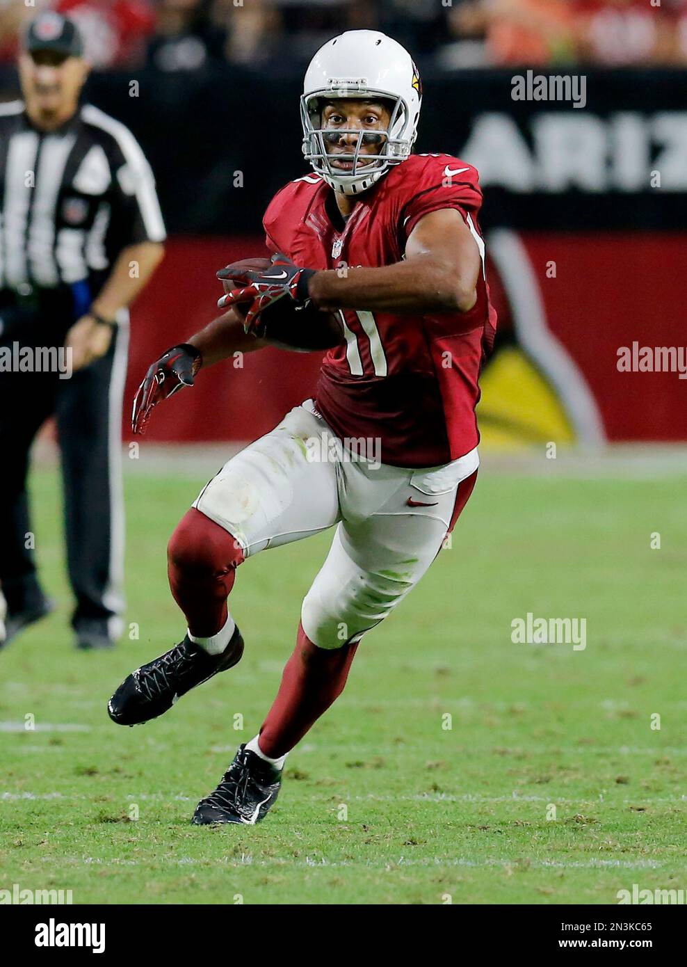 Arizona Cardinals wide receiver Larry Fitzgerald (11) runs against the ...